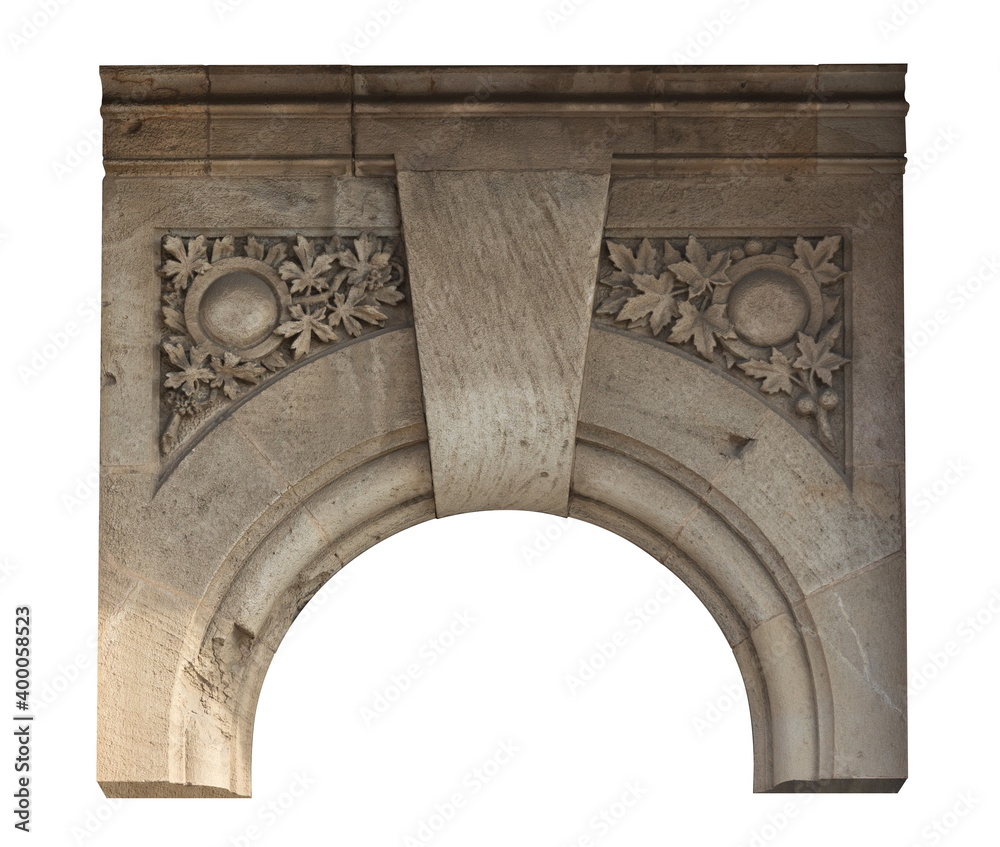 Elements of architectural decoration of buildings, arches and ...