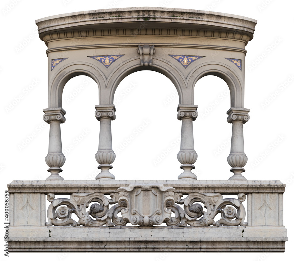 Elements of architectural decoration of buildings, arches and ...