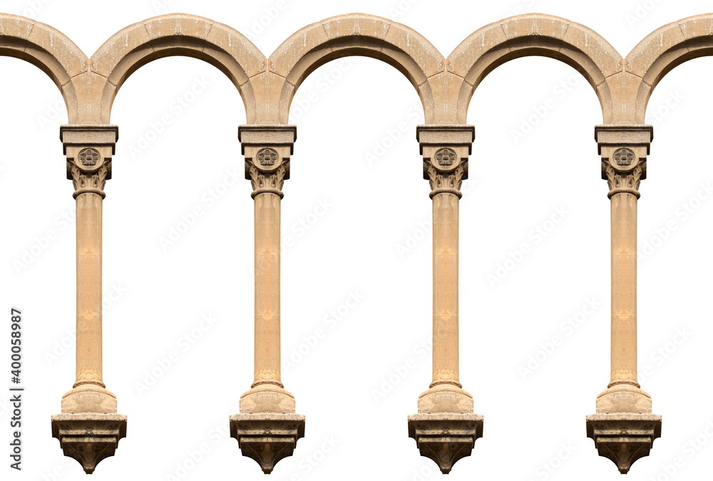 Elements of architectural decoration of buildings, arches and ...