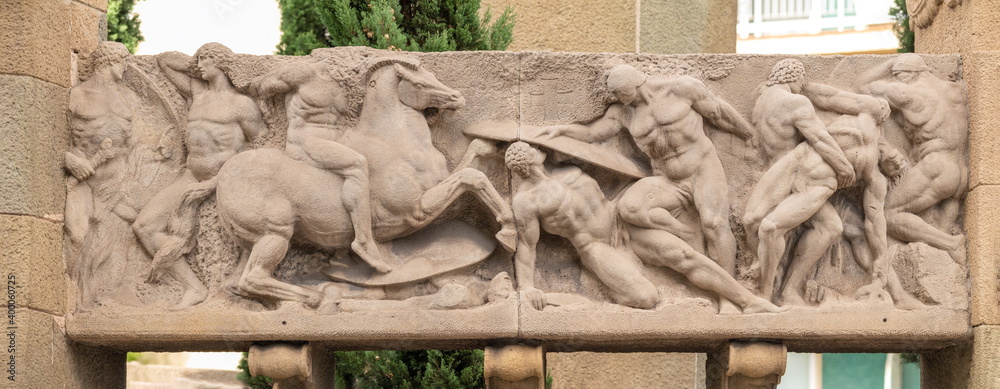 elements of architectural decorations of buildings, plaster stucco ...