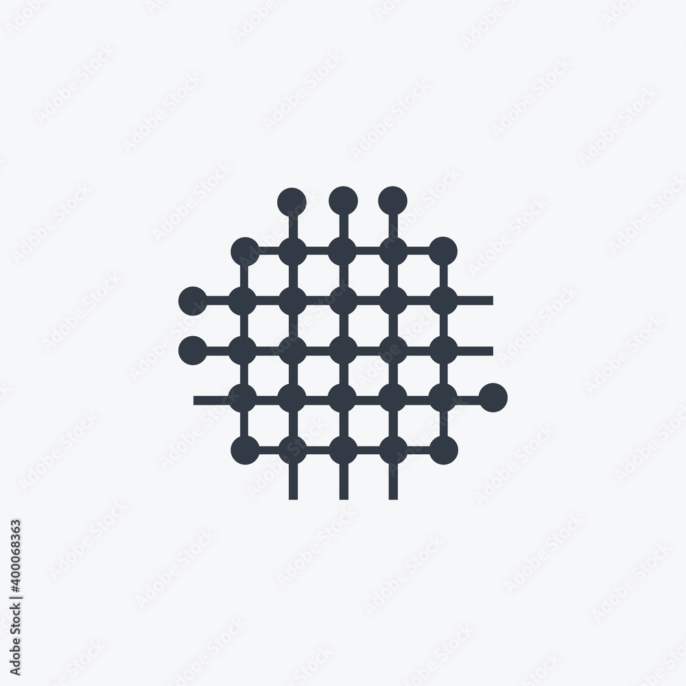 Molecular lattice icon isolated on clean background. Molecular lattice ...