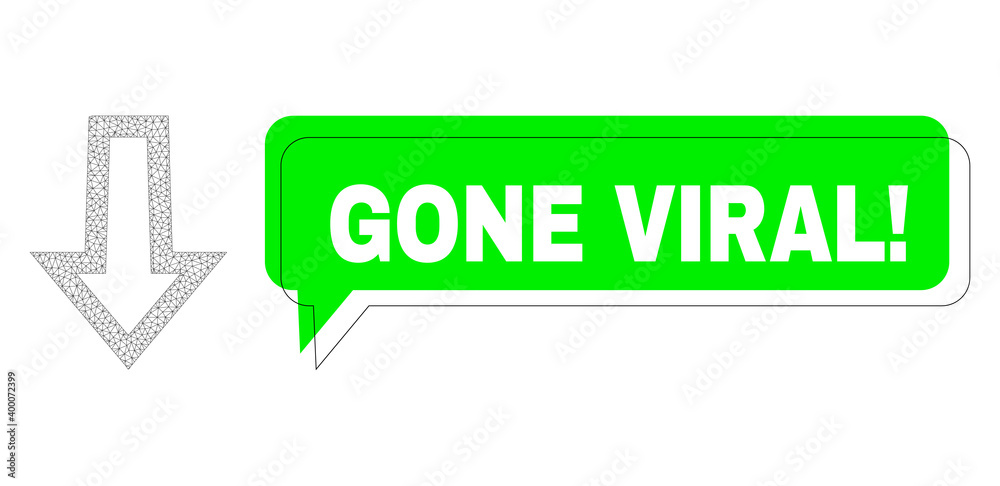 Misplaced Gone Viral! green chat cloud and arrow down mesh structure ...