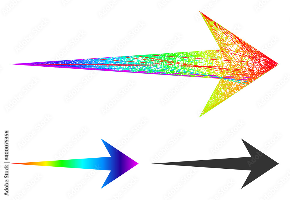 Spectral colored net arrow right, and solid spectral gradient arrow ...