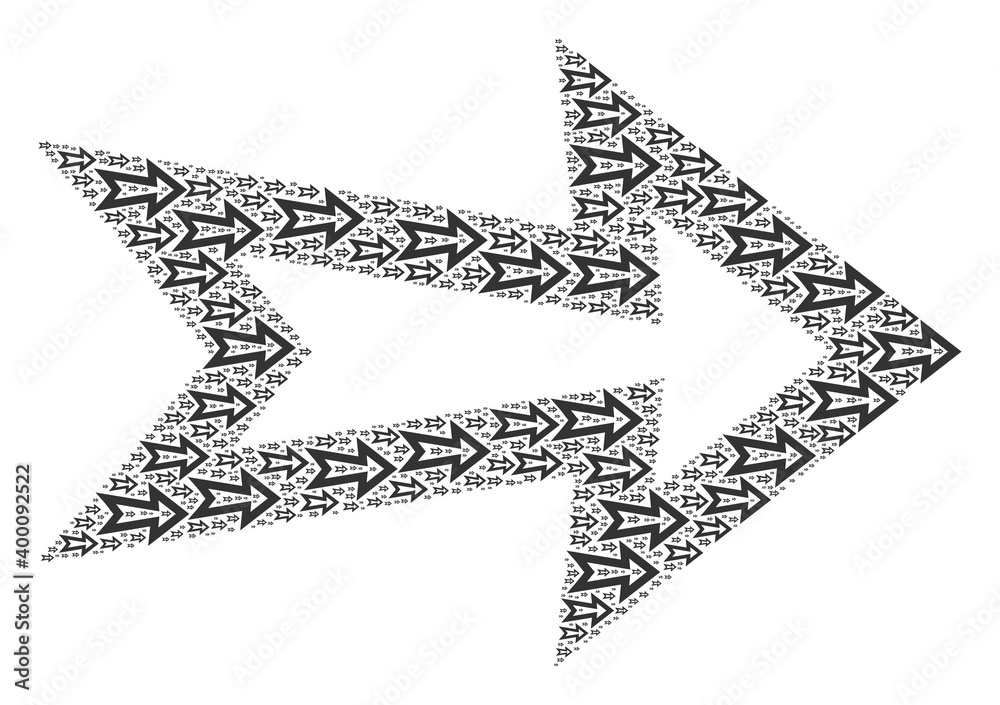 Recursive composition from arrow right. Flat vector arrow right ...