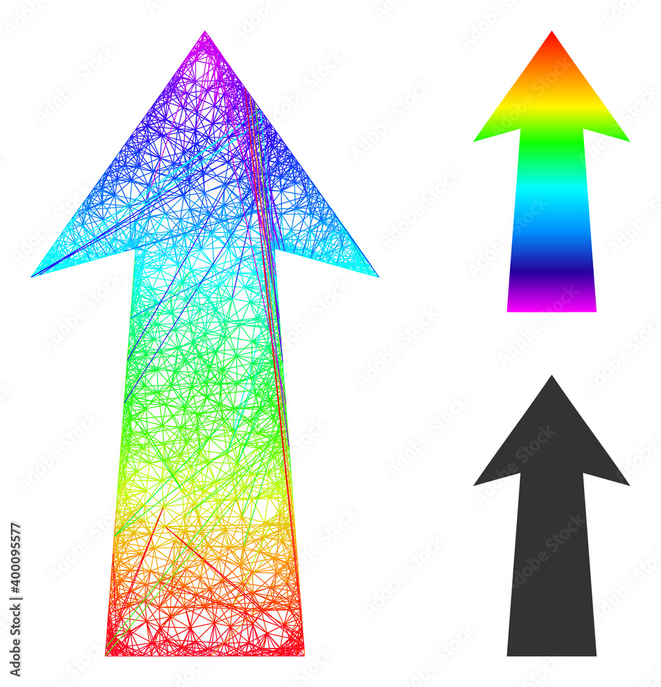 Spectral vibrant net arrow up, and solid spectral gradient arrow up ...