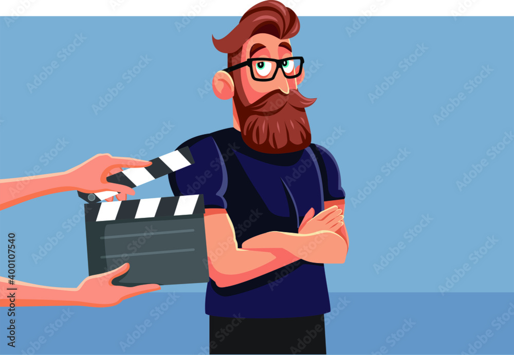 Poster Professional Male Actor Performing on Set Vector Cartoon – Wall ...