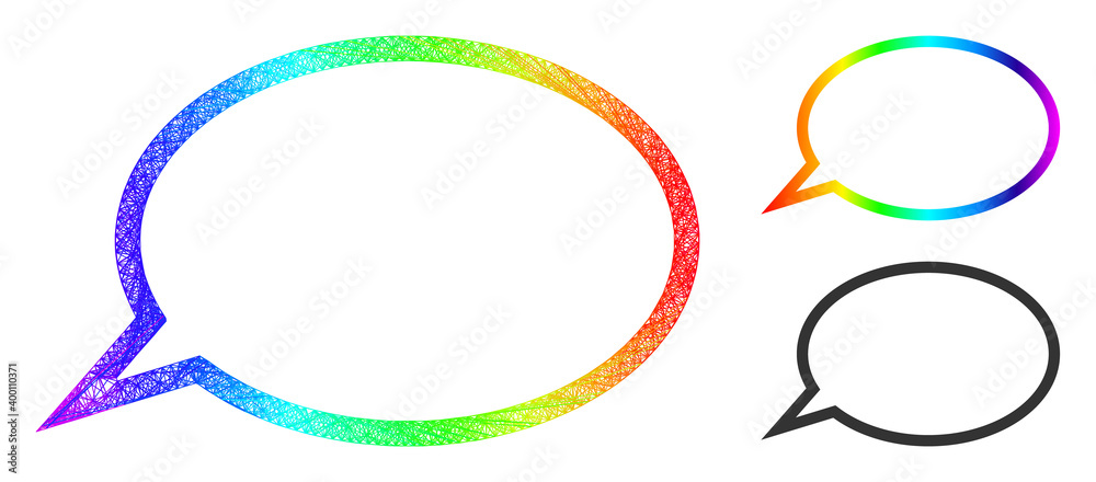Rainbow colorful wire frame hint cloud, and solid rainbow gradient hint ...