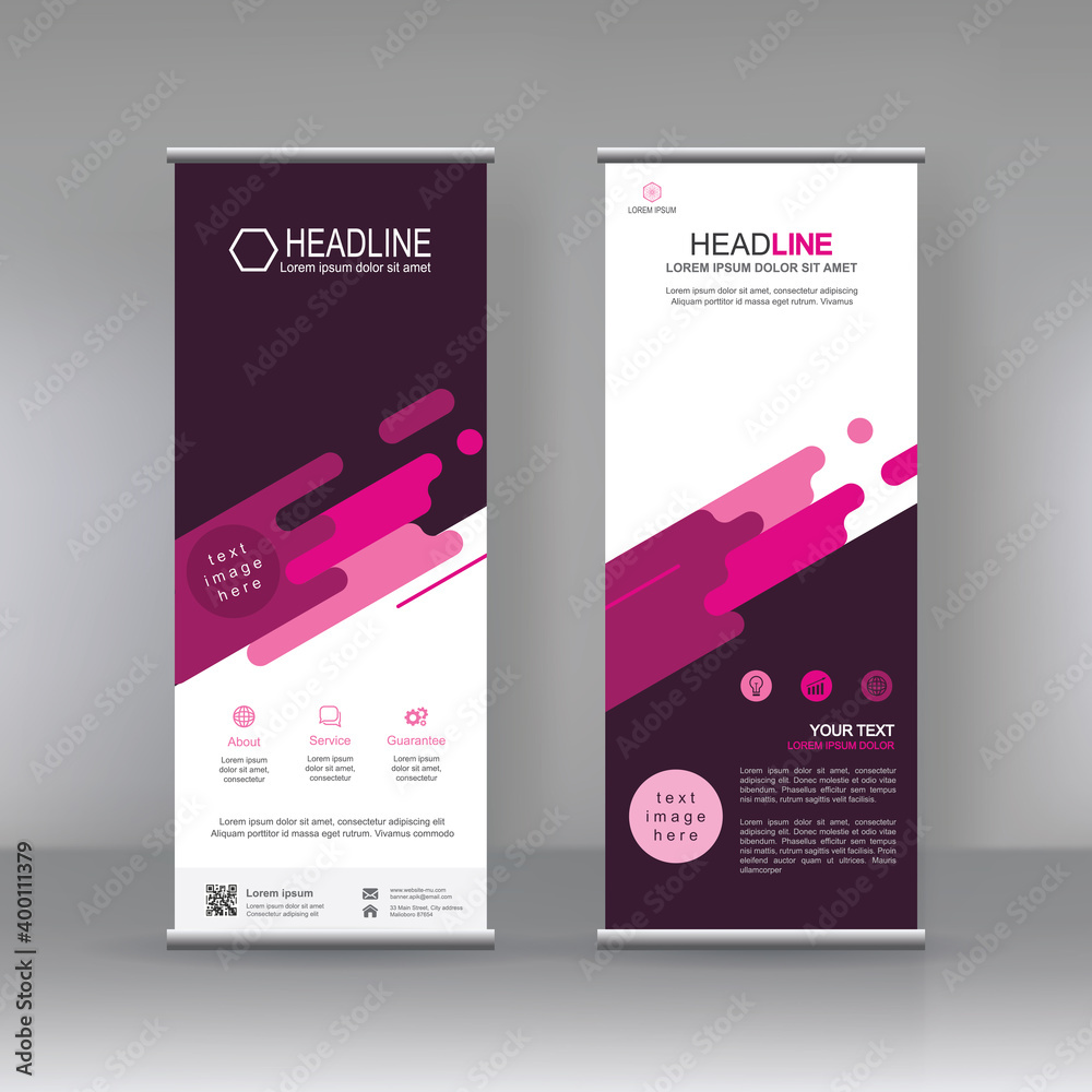 Roll up banner stand brochure flyer vertical template design, covers ...