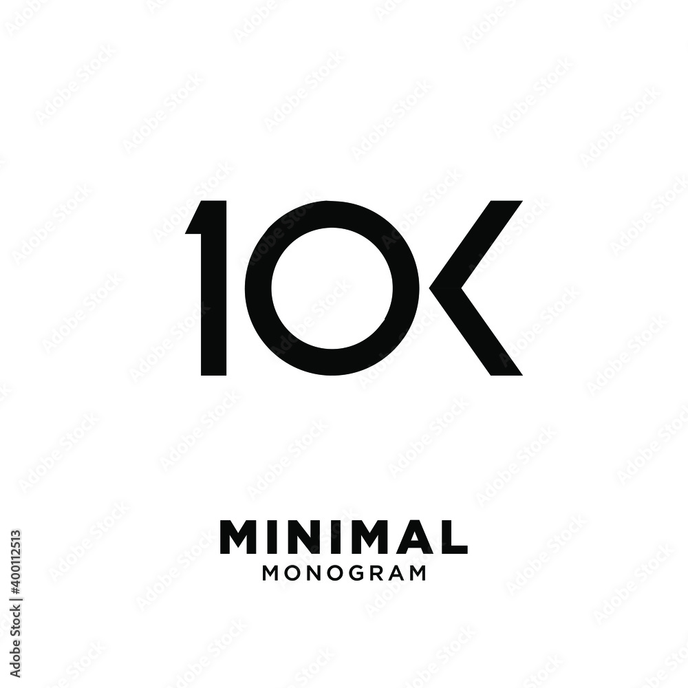 10k simple letter luxury logo design isolated black background Stock ...