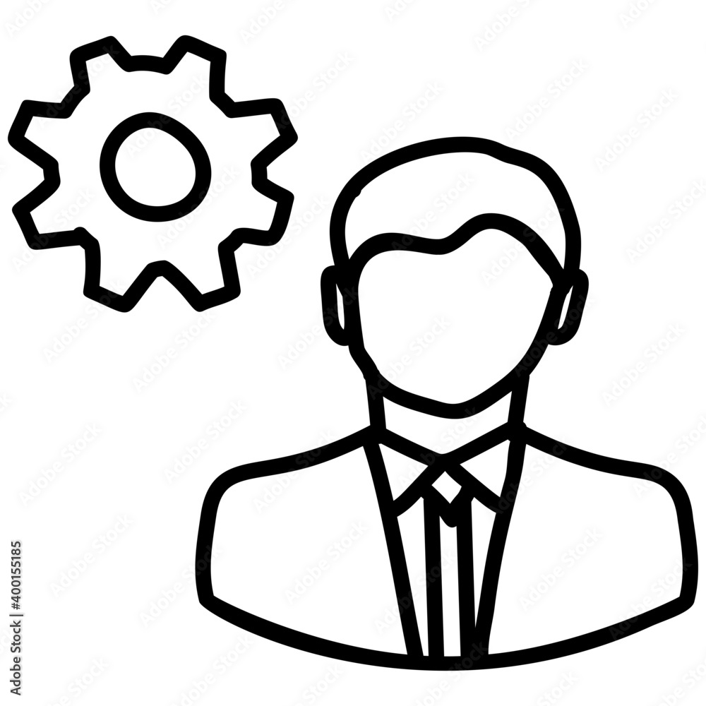 Business manager icon in line design Stock Vector | Adobe Stock