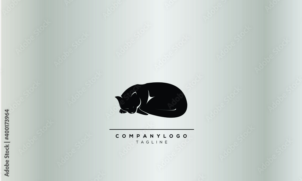 SLEEPING CAT Abstract logo design Stock Vector | Adobe Stock