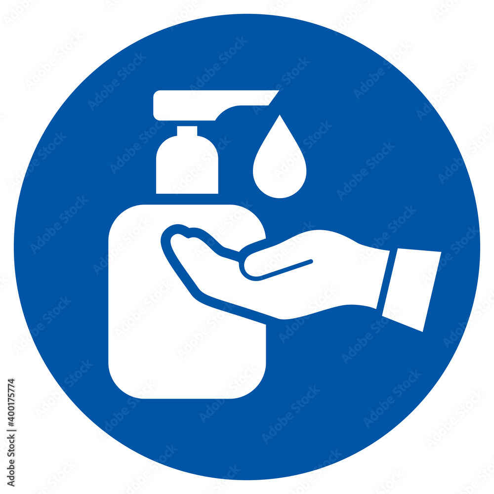 Liquid soap icon, wash your hands symbol Stock Vector | Adobe Stock