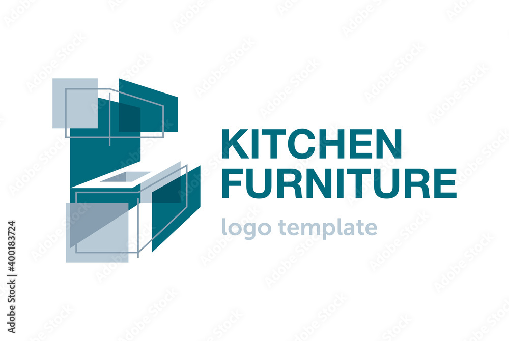 kitchen wooden furniture logo template Stock Vector | Adobe Stock