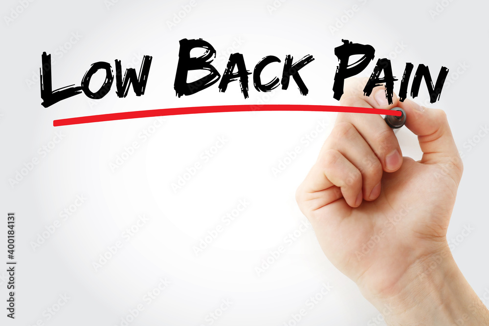 Low back pain text with marker, concept background Stock-Foto | Adobe Stock