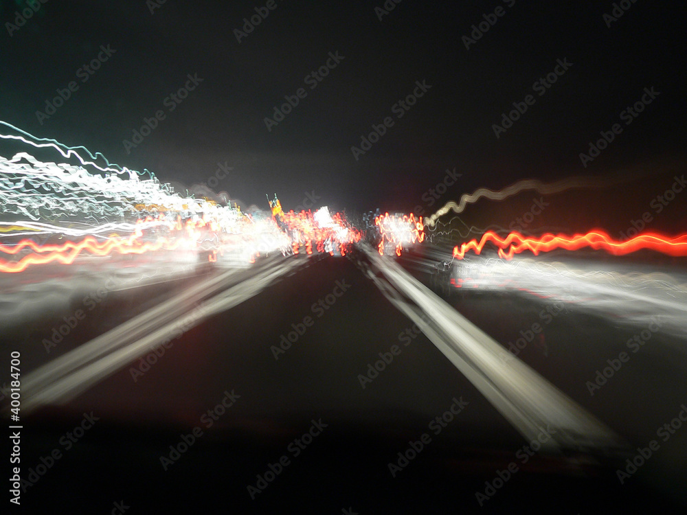 Autobahn bei der Nacht Stock Photo | Adobe Stock