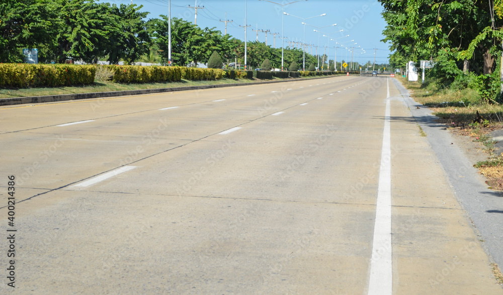 Concrete pavement road with longitudinal joint, construction joint ...