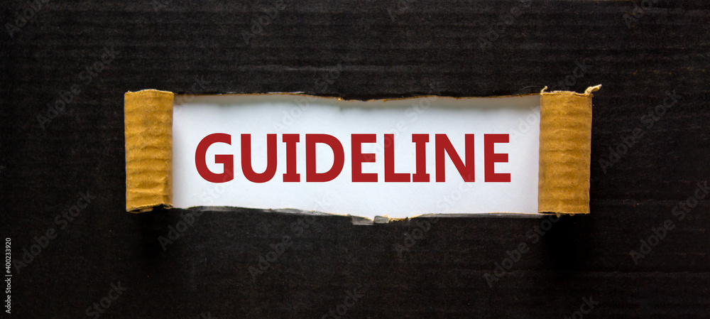 Guideline symbol. The word 'Guideline' appearing behind torn black ...