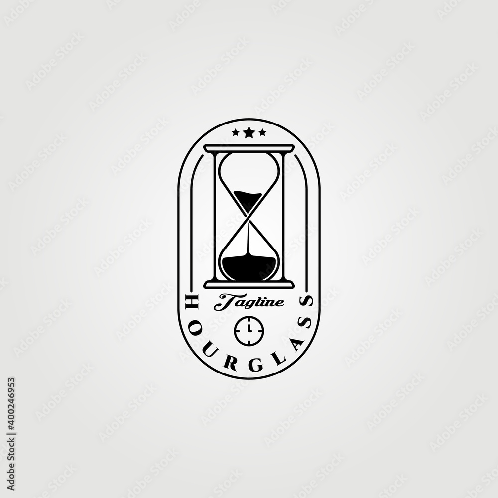 hourglass logo vector illustration design, simple logo for branding ...