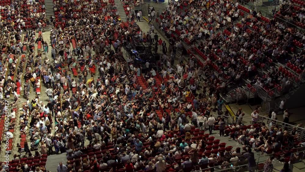 Evacuation of people walking to the emergency fire exit after fire ...