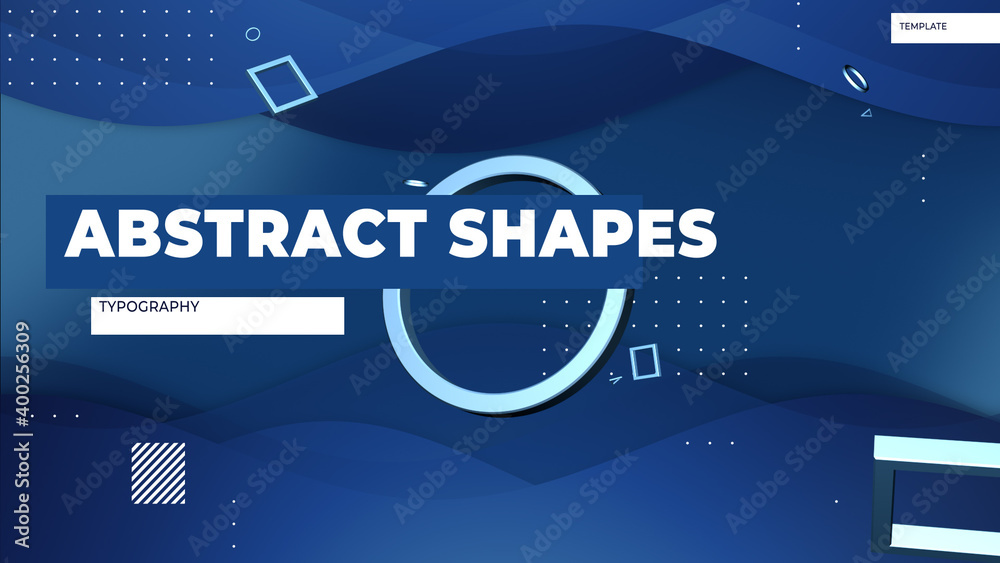 Abstract 3D Shapes Typography Full Frame Title Stock Template | Adobe Stock