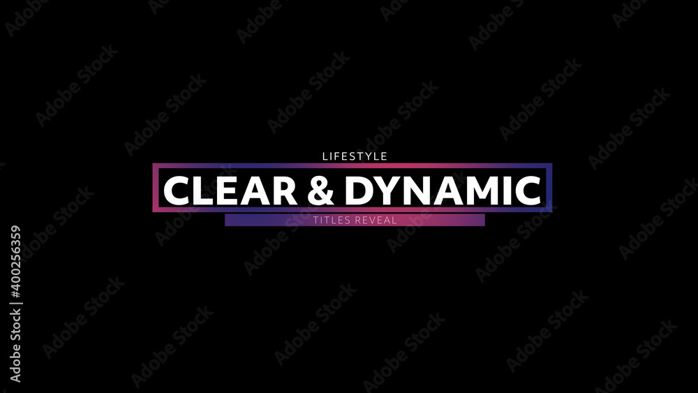 Clear and Dynamic Lifestyle Titles Reveal Stock Template | Adobe Stock