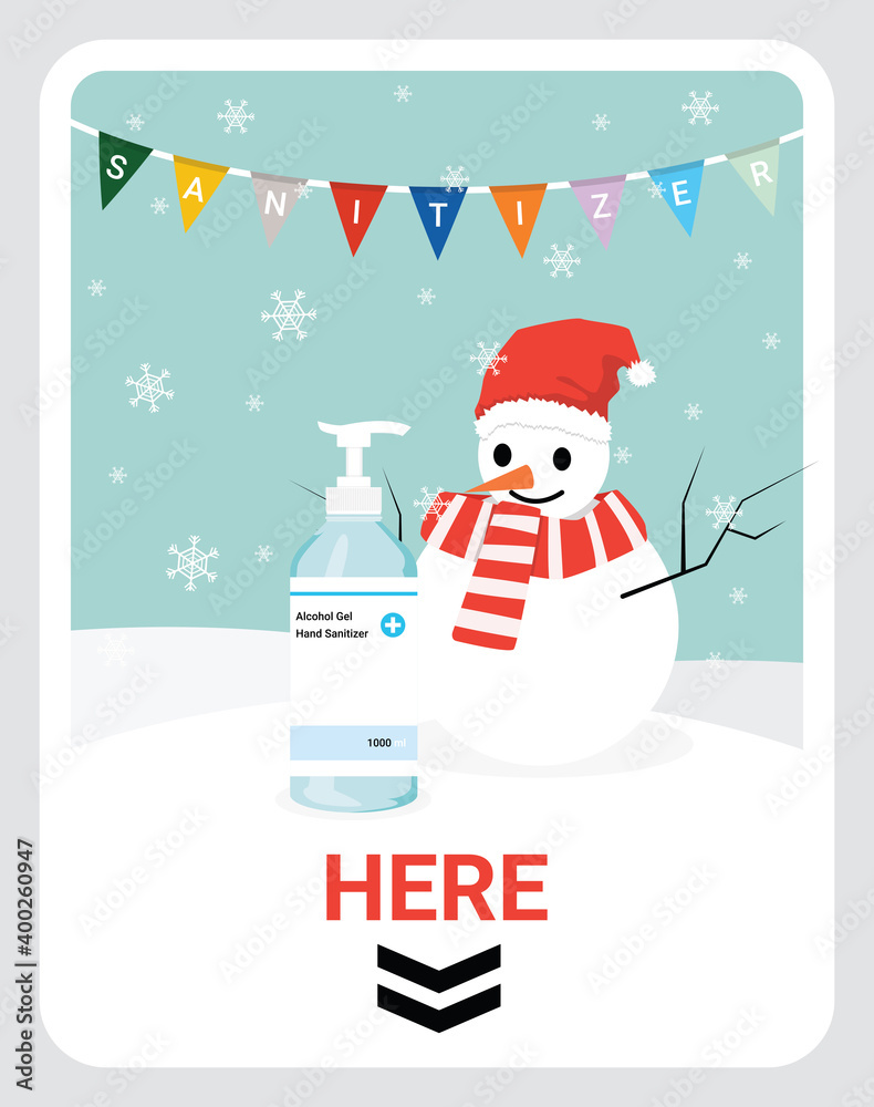 Warning upon entering Sanitize Hand Here sign to reduce spread of Covid ...