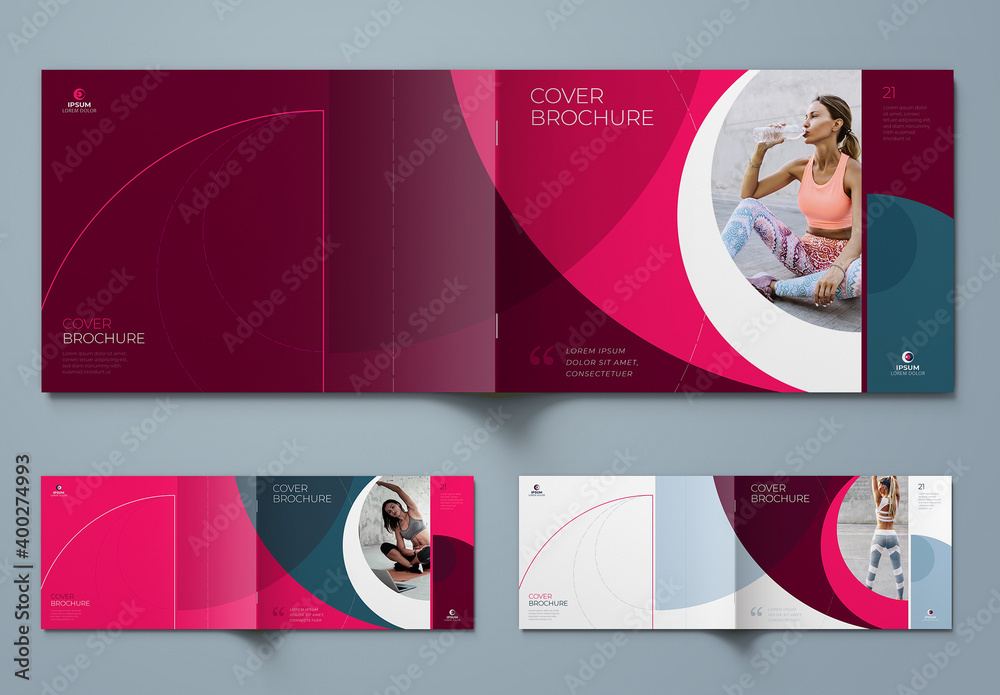 Business Landscape Cover Layout in Purple Style Stock Template | Adobe ...