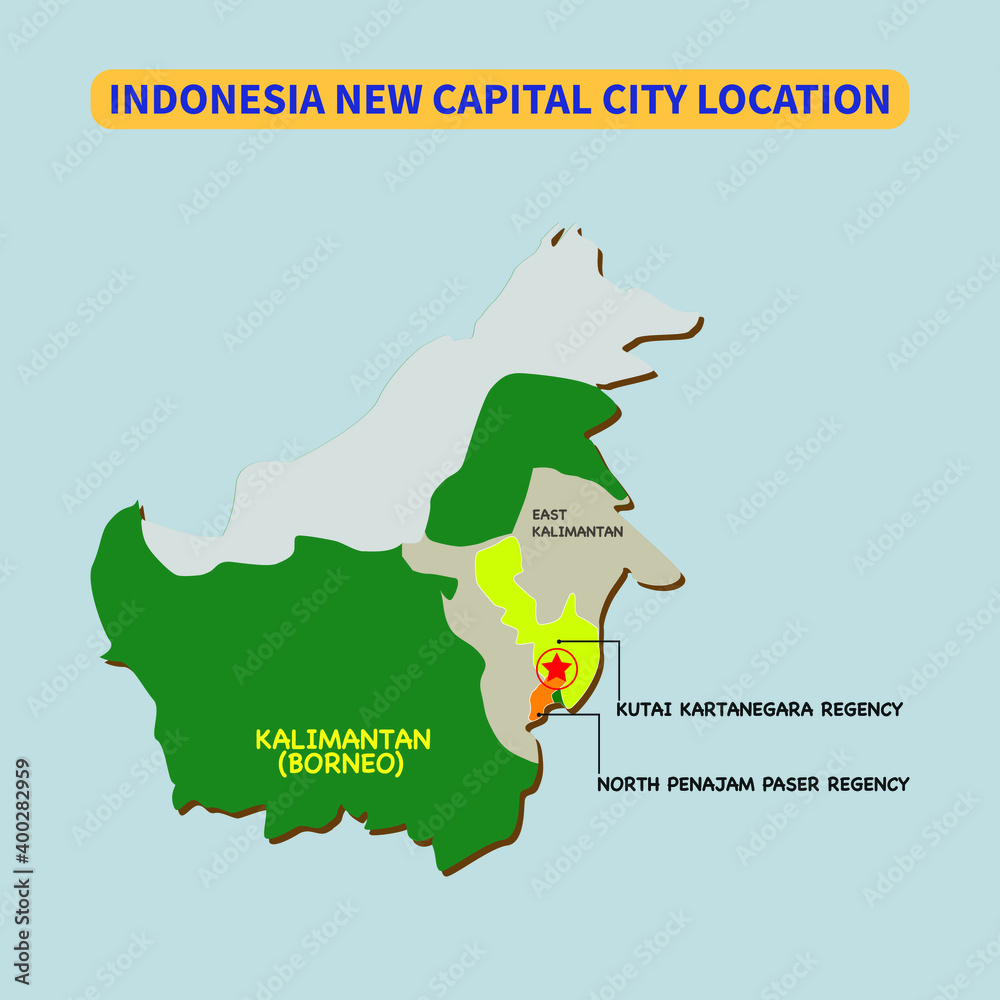 Infographic vector elements for Indonesia new capital city location ...