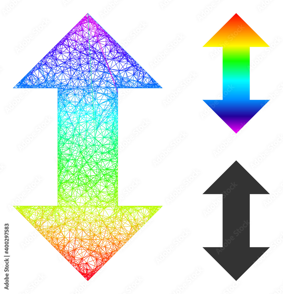 Spectral colored wire frame vertical exchange arrows, and solid ...