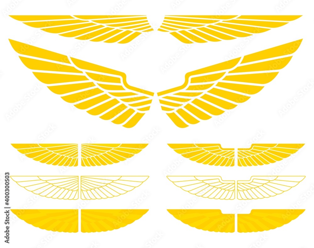 Military wings for logos or symbols. Stock Vector | Adobe Stock