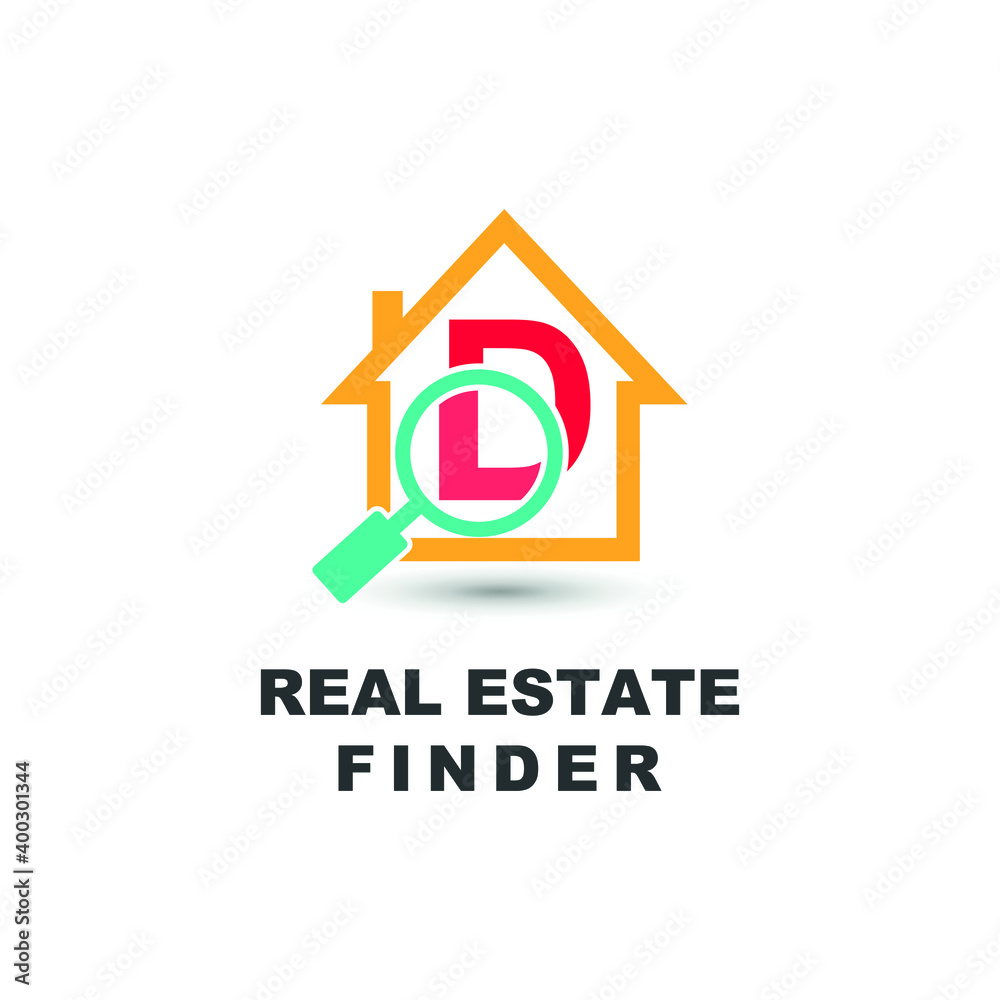 Letter D for house, home, apartment, and real estate finder search icon ...