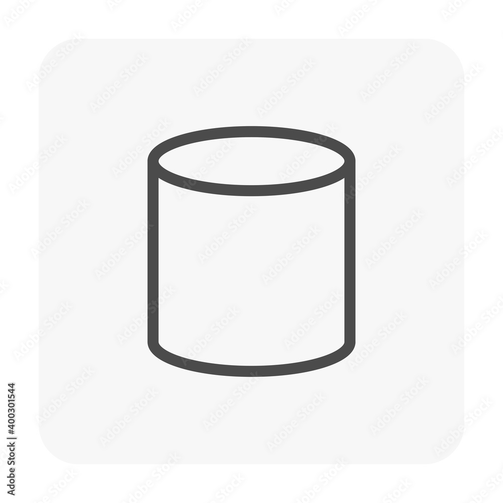 PVC plastic end cap hub vector icon. Connect by slip socket or solvent ...