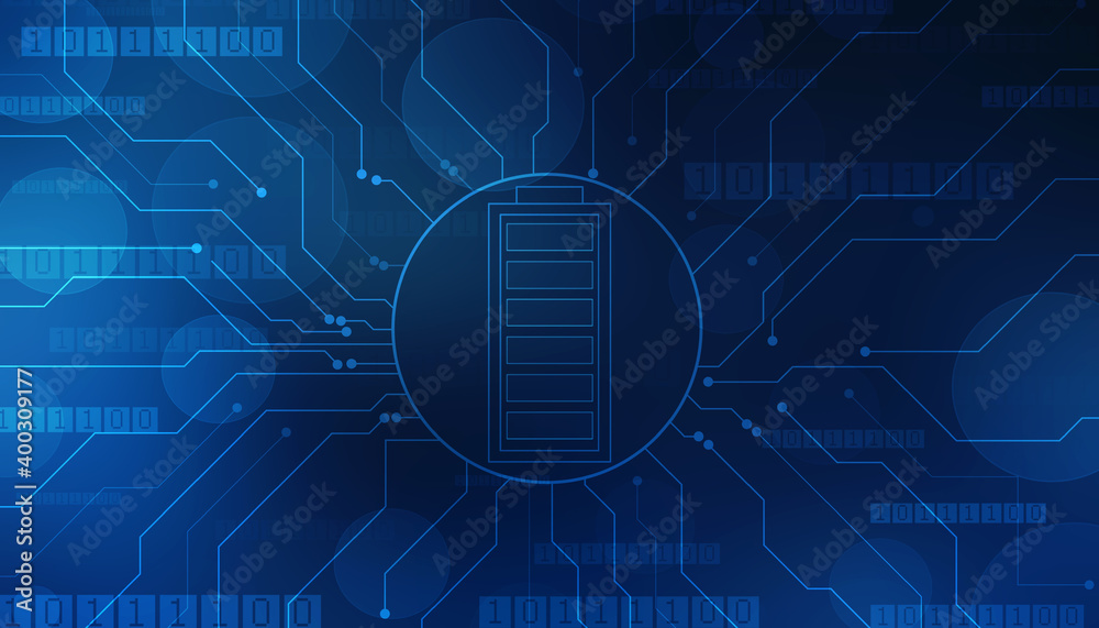 Battery Icon in digital background, battery supply Concept Background ...