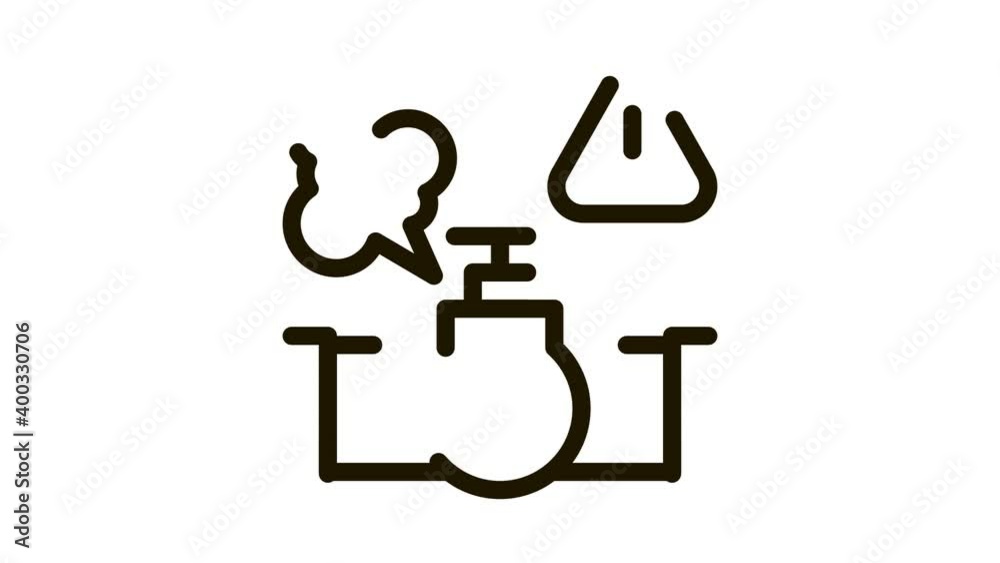 gas pipe break Icon Animation. black gas pipe break animated icon on ...