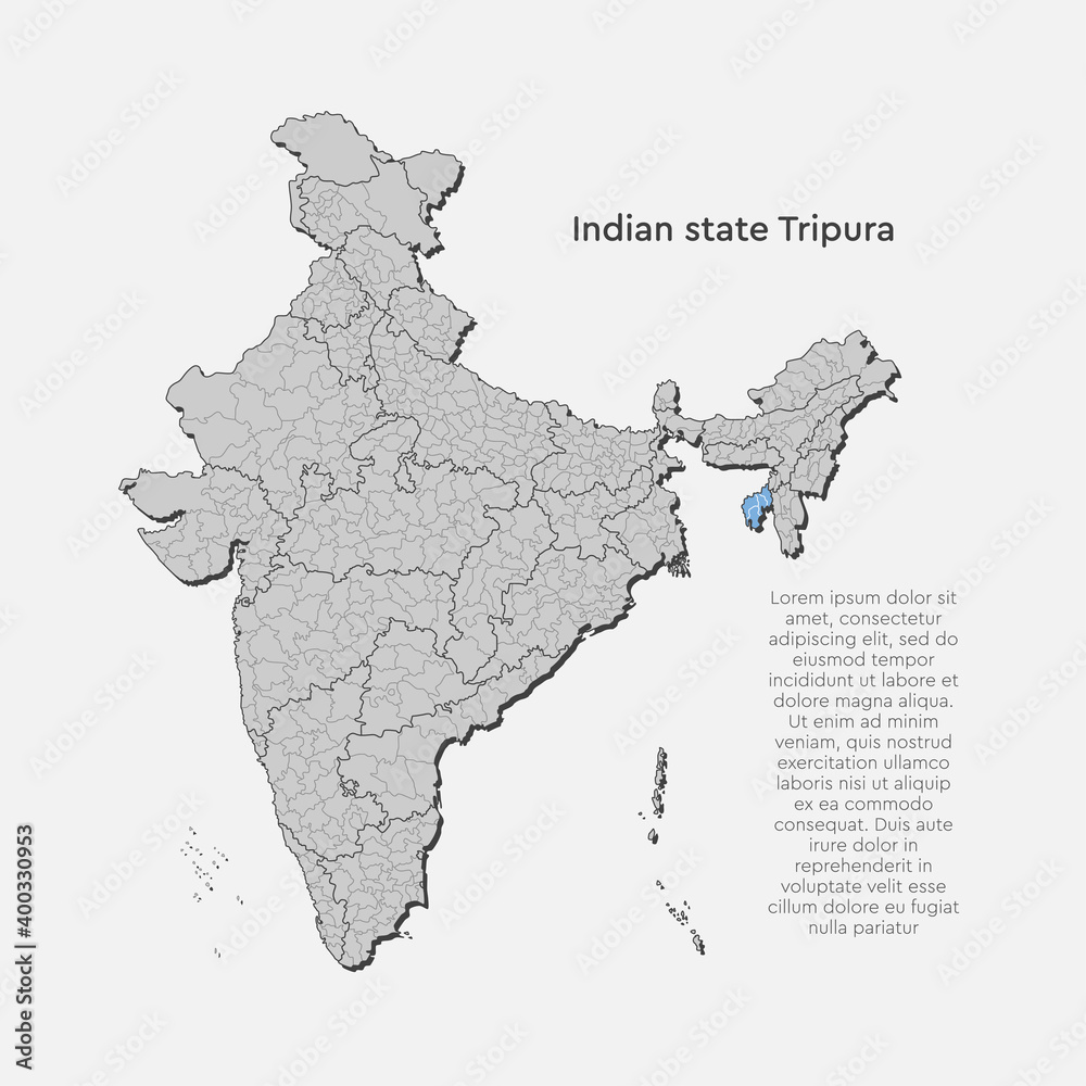 India map country state Tripura, vector template Stock Vector | Adobe Stock