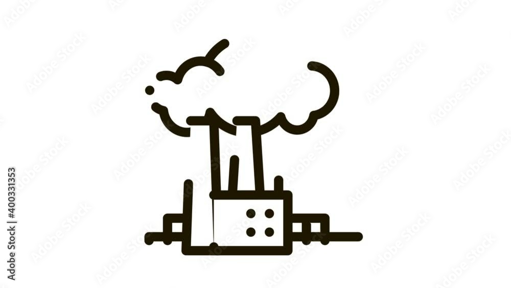 power factory Icon Animation. black power factory animated icon on ...