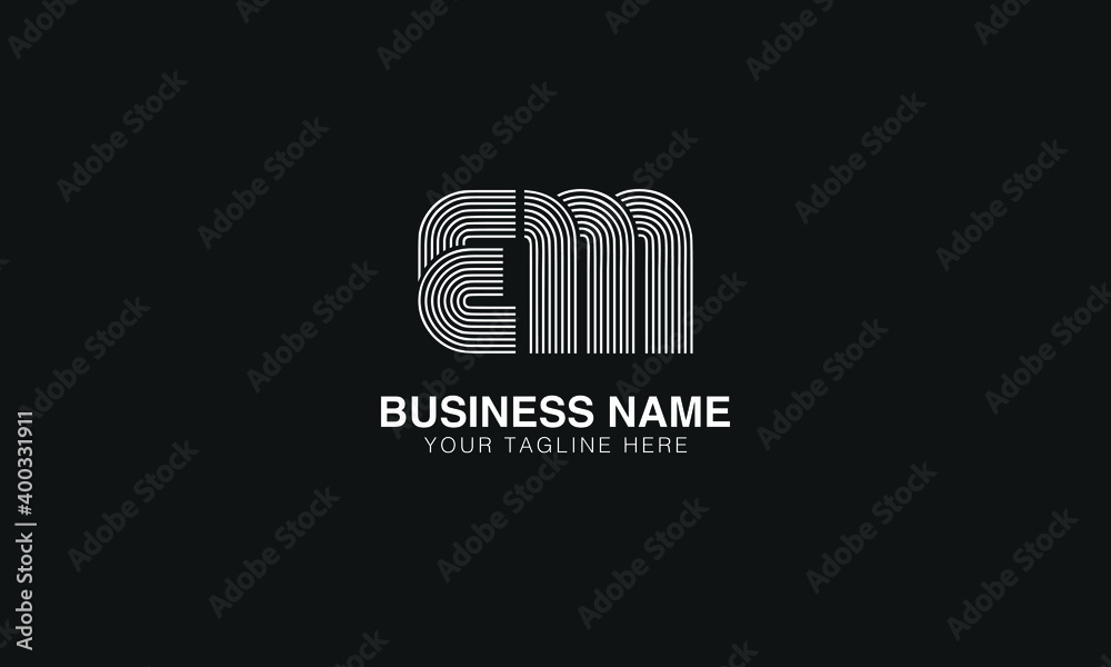 EM E M initial based modern minimal creative logo vector template image. line art fingerprint ...