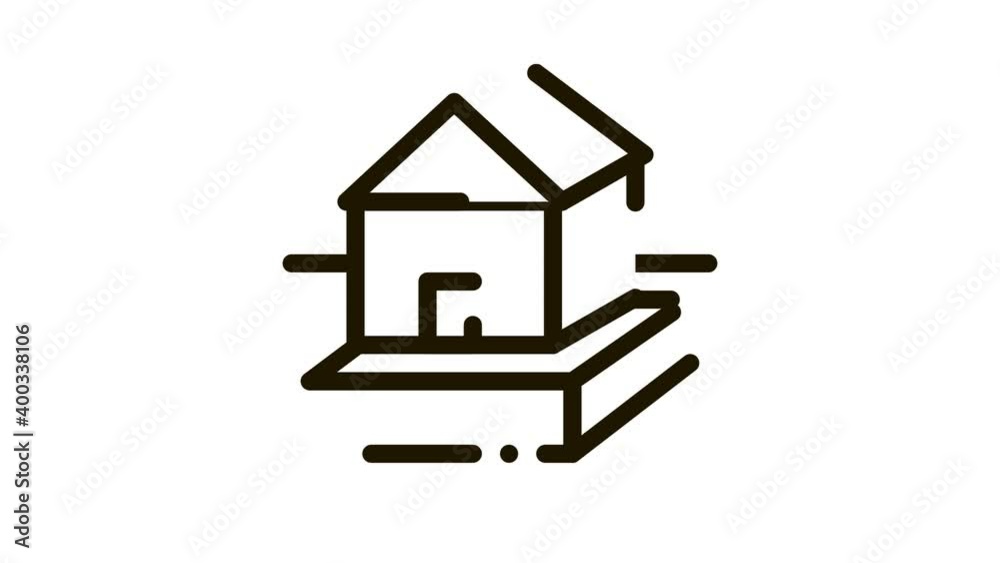 house on foundation Icon Animation. black house on foundation animated ...