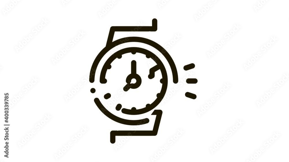 broken watch Icon Animation. black broken watch animated icon on white ...