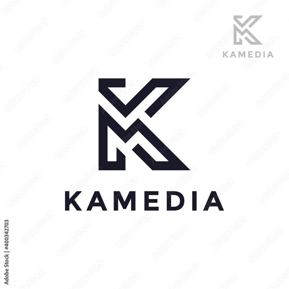 Abstract Letter KM or MK Logo Design Template. Creative elegant vector ...