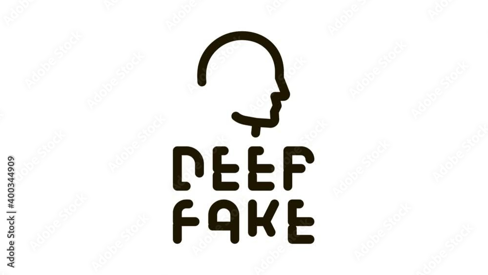deepfake human face Icon Animation. black deepfake human face animated ...