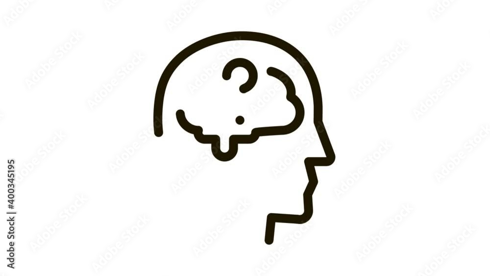brain question mark Icon Animation. black brain question mark animated ...