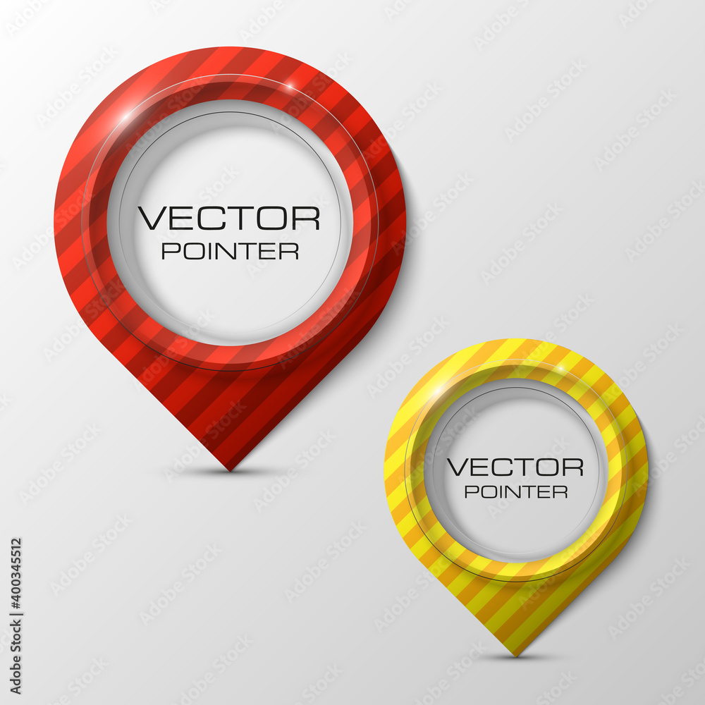 Index location on the map. Pointer position. Marker standing. Indicator ...