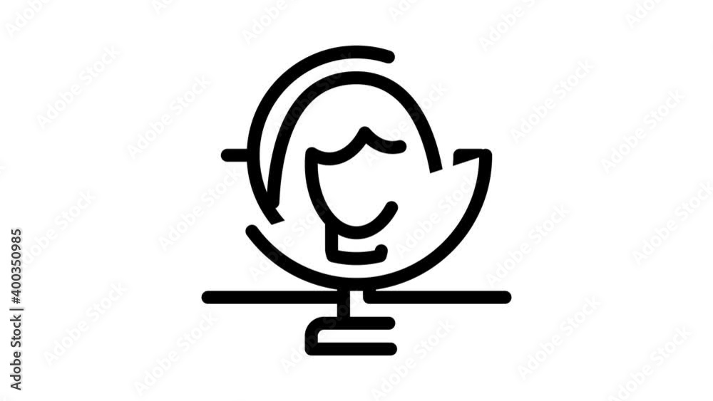 woman face in mirror Icon Animation. black woman face in mirror ...