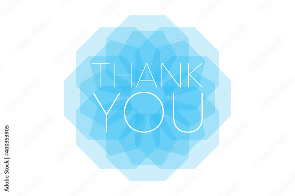 Modern, simple graphic design of a saying "Thank You" with transparent ...