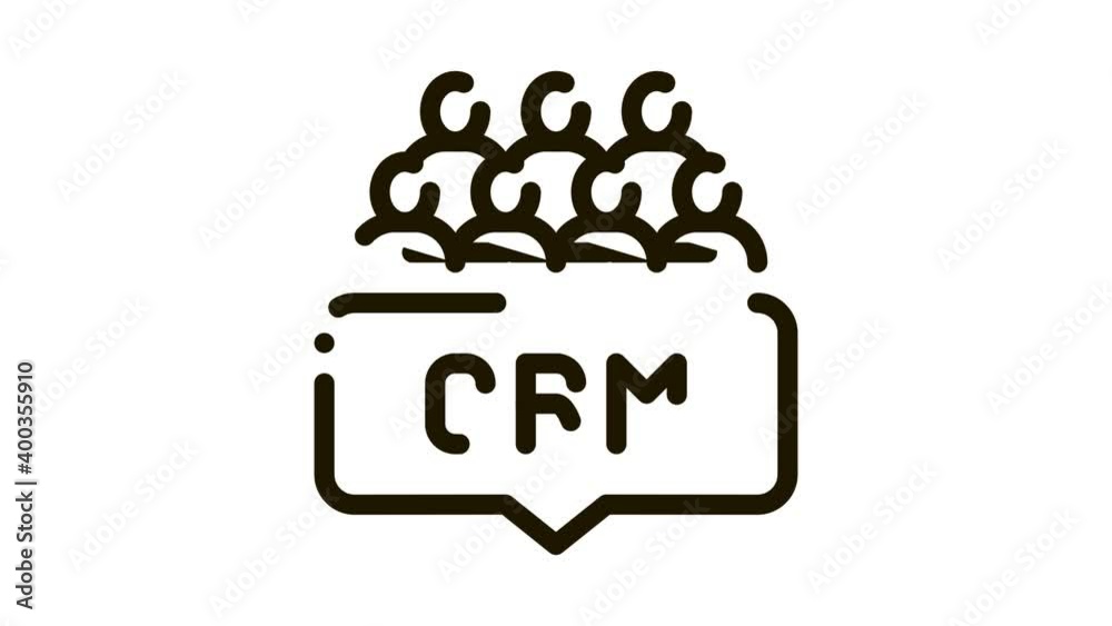 Vidéo Stock customer relationship management Icon Animation. black ...