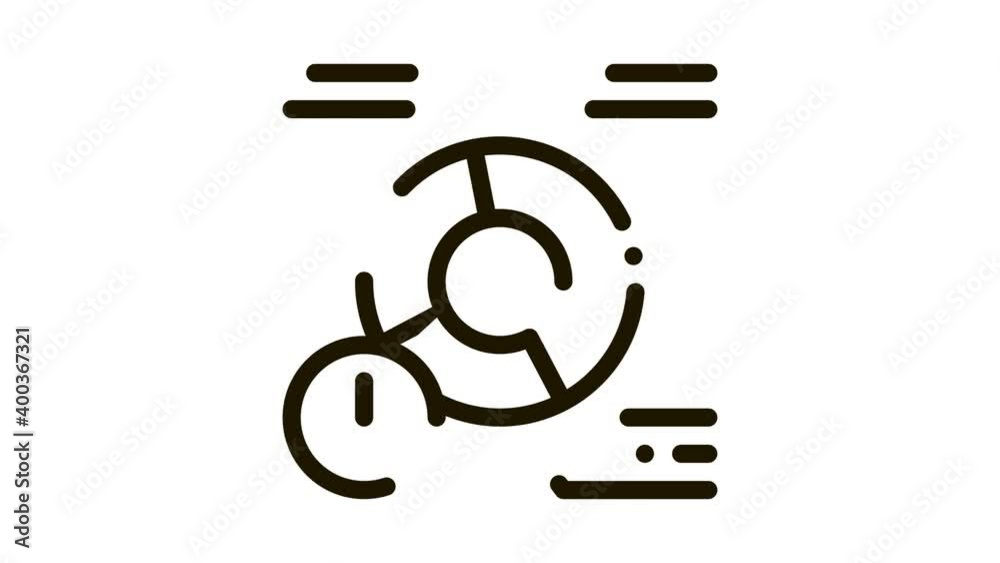 pie chart error Icon Animation. black pie chart error animated icon on ...