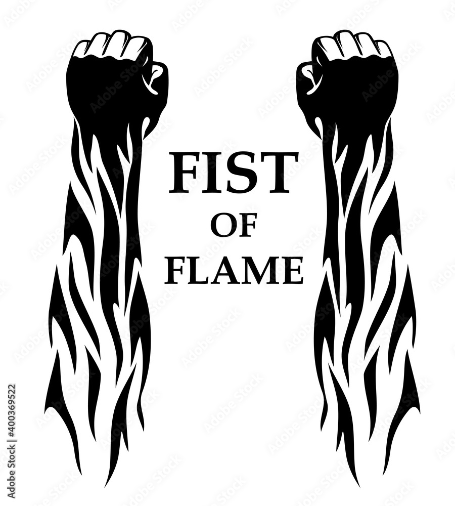 Flaming Arms Tattoo Design Abstract Stock Vector | Adobe Stock
