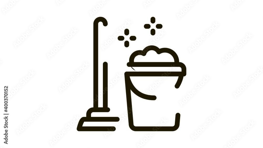 plunger cleaner Icon Animation. black plunger cleaner animated icon on ...