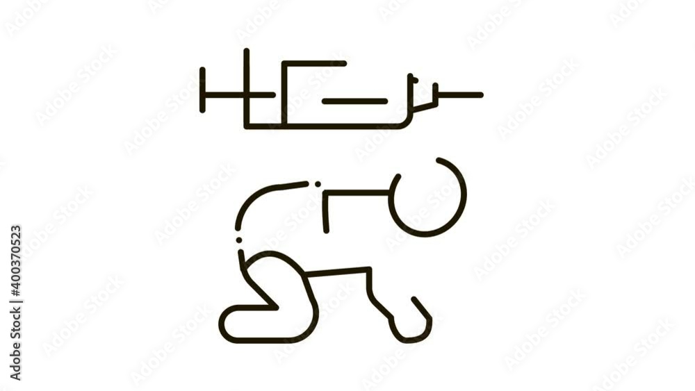 vaccinations for children Icon Animation. black vaccinations for ...